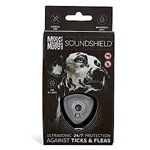 Max & Molly Pest Prevention for Dogs & Puppies of Any Size, Shield Tag for Dog Collar, Safe and Easy Pet Defense Through Soundshield Ultrasonic Tech (Black)