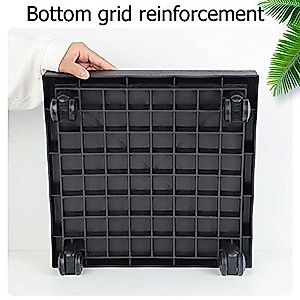 BAODAN Plant Caddy with Wheels, Plant Trolley, Plant Dolly Heavy Duty, Square Movable Plant Roller, Toughened Resin Plant Pallet Caster, 9.45x9.45x3.35in, Black