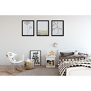 Picrit 8x10 Picture Frame Set of 7, Display 5 x 7 with Mat or 8 x 10 Without Mat, Photo Frames for Wall Mounting or Table Top Display, Black.