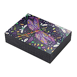 LUSandy DIY 5D Dragonfly Diamond Painting Jewelry Box Kits for Adults Kids, Special Shaped Crystal Rhinestone Diamond Art Jewelry Case Storage Organizer PU Leather Rings Necklace Bracelet Storage Box