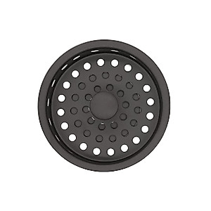 Westbrass A2165-62 4-1/4" OD Post Style Large Kitchen Basket Strainer with Waste Disposal Flange and Stopper Drain Set, 1-Pack, Matte Black