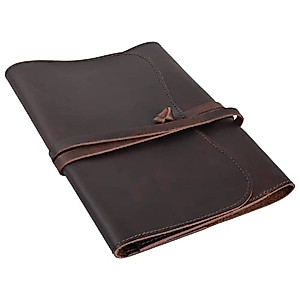 ELIZO Leather Bible Cover for Men Bible Case for Men Medium Leather Bible Covers for Women Bible Bag Mens Bible Cover Book Cover Bible Holder Bible Wrap Around Strap Bible Cover Gifts Carrying Case