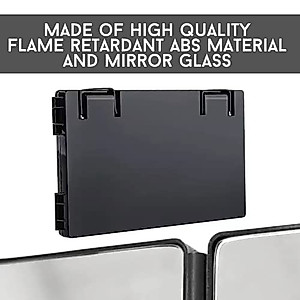 YARRD 3 Way Mirror for Hair Cutting Trifold Mirror 360 Mirror for Women for Braiding Shaving Grooming Hair Styling Dye Hair and Makeup Black Without LED