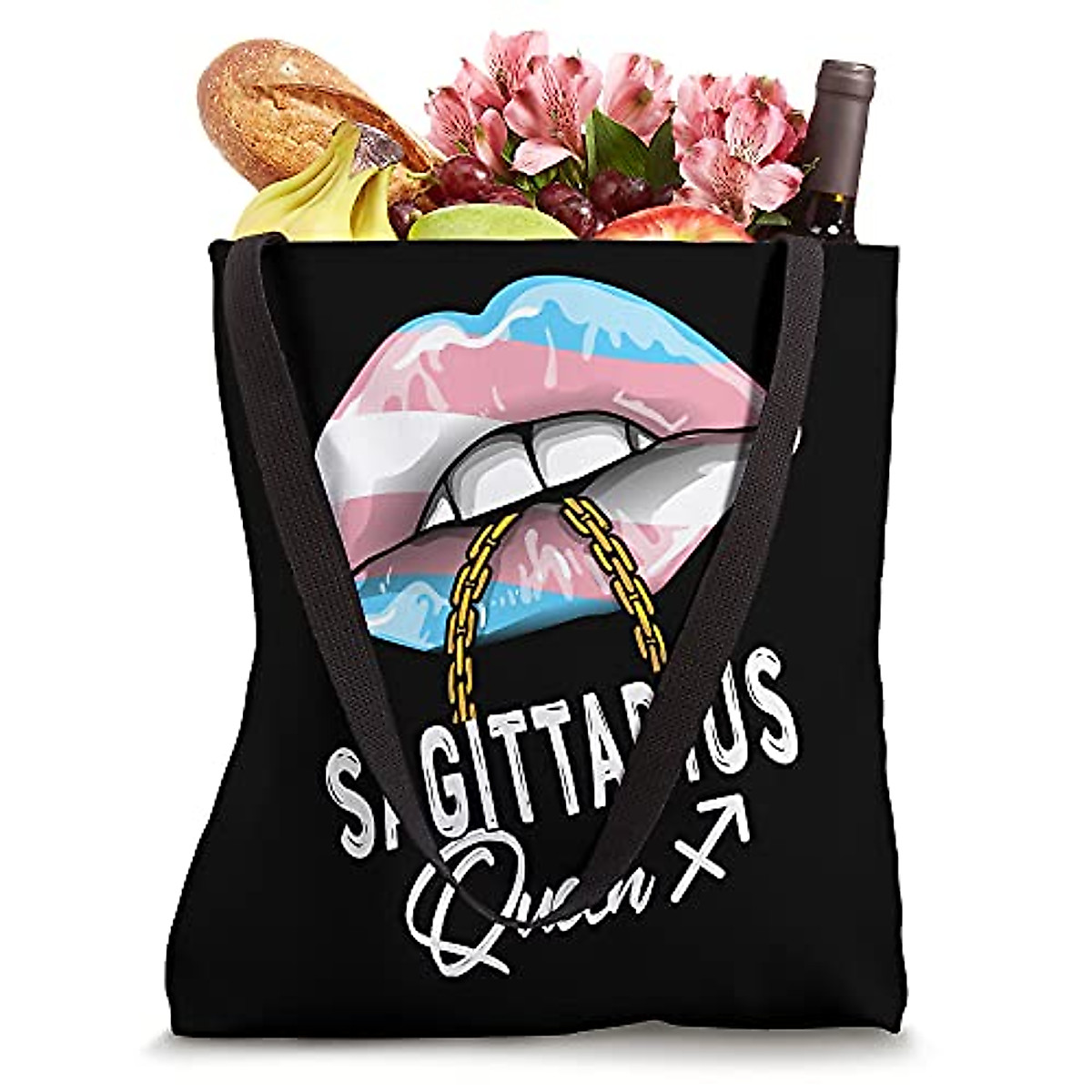 Transgender Pride Sexy Lips Sagittarius Queen Birthday Tote Bag
