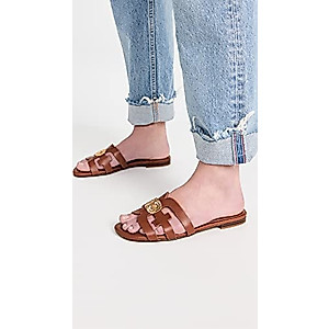 Sam Edelman Women's Bay Flat Sandal, Dk Bourbon Radiant, 8.5