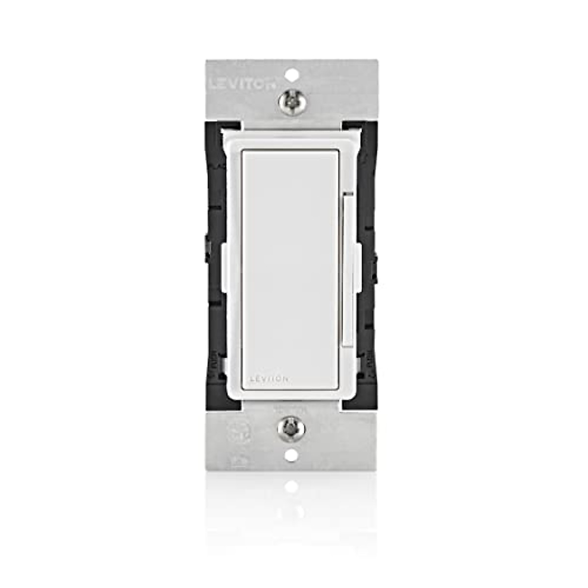 Leviton DN6HD-2RW Decora Smart No-Neutral 600W Dimmer, Requires MLWSB Wi-Fi Bridge to Work with My Leviton, Alexa, Hey Google, HomeKit/Siri, White