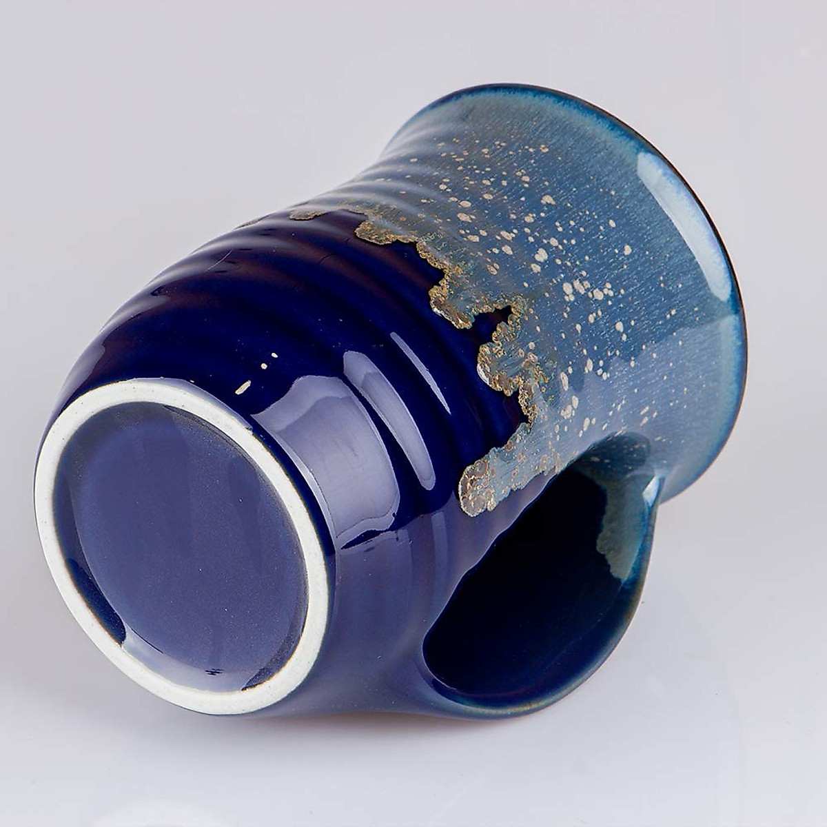 oojdzoo Hand Warmer Mug for Coffee Handmade Pottery (UPGRADED) - 16 Ounce Large Handwarmer Mugs Ceramic with Pocket Handles Gift for New Year Christmas, Keep Your Fingers Warming, Right Handed