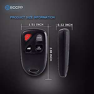 ECCPP KPU41805 Replacement for Keyless Entry Remote Key Fob 03 04 05 for Mazda 6 KPU41805 41805 4238A-12076 (Pack of 1)
