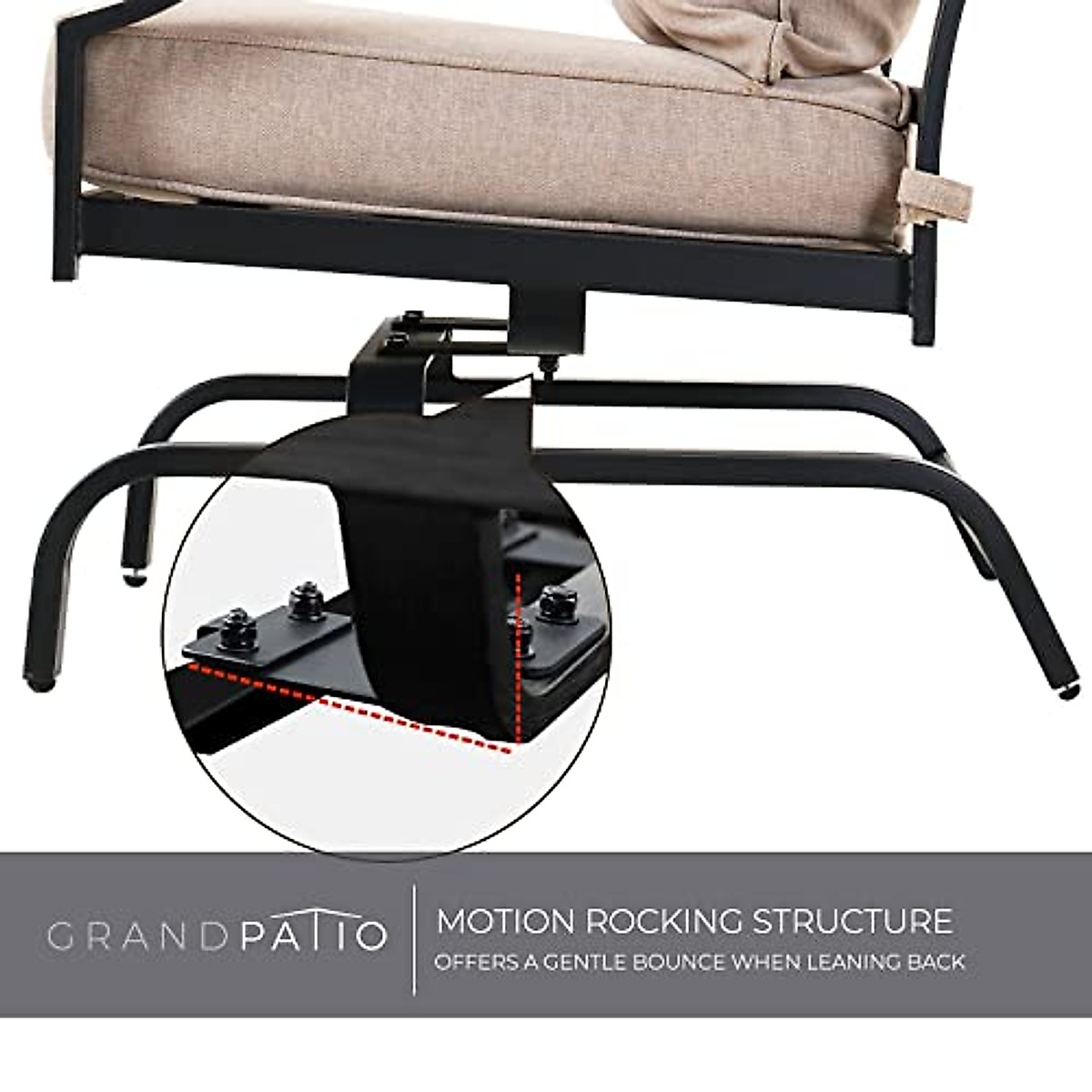 Grand patio 5 Pieces Patio Furniture Set with 29 Inch Fire Pit Metal Outdoor Chairs with Beige Cushions,Outdoor Furniture Sets Propane Fire Pit for Garden Party Backyard