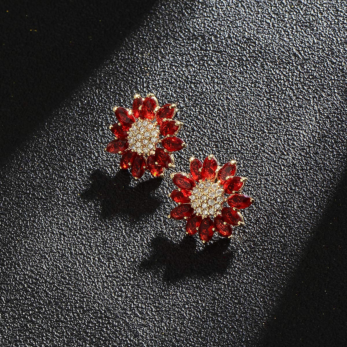 Crystal Flower Burst Stud Earirings Elegant Hypoallergenic Large Big Sterling Silver Sparkly CZ Cubic Zirconia Rhinestone Daisy Sunflower Floral Cluster Flower Stud Earrings Bridal Wedding Party