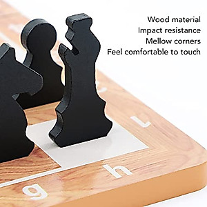 Cyrank Chess Board Game, Folding Wooden Chess Board Set Portable Travel Outdoor Games Gifts for Kids