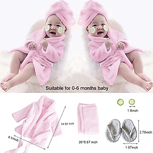 SPOKKI Newborn Photography Props Baby Girl 5 PCS Bathrobes Bath Towel Outfit with Slippers Cucumber Photo Props for Infant Boys Girls(0-6 Months)