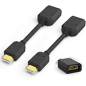EXTRACTME HDMI Extension Cable, 2-Pack High Speed HDMI Male to Female Extender Adapter Converter Support 4K 3D for Google Chrome Cast, Roku Stick, TV Stick, HDTV, PS3/4, Xbox360, Laptop and PC