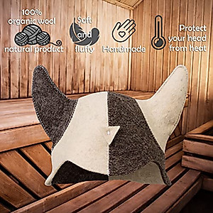 Wool Viking Sauna Hat Sauna Hat Finnish - Ukraine Sauna Hat Wool - Russian Banya Hat for Men - Sauna Hat for Men Sauna Hats Russian White and Gray