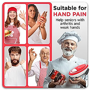 Stronger Torque Electric Automatic Hands Free Jar Opener for Weak Hands and Seniors with Arthritis, Powerful Bottle Lid Opener for Home Kitchen, Easy One Touch Jar Opener Works on All Jar Sizes