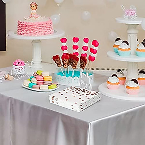 100-Pack Rose Gold Paper Cocktail Napkins for Party, 3 ply Luxury Beverage Napkins for Parties, Events and Family Gatherings Folded 5 x 5 Inches (ROSE)