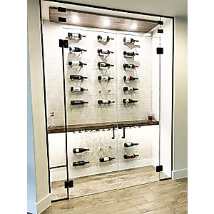 VintageView Vino Pins – Metal Wall Mounted Wine Bottle Rack for Wood Surfaces - Stylish Modern Wine Storage with Label Forward (Matte Black, 1 Bottle)