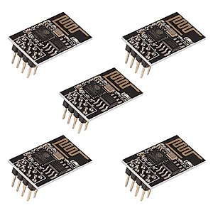 AITRIP 5PCS ESP8266 ESP-01S WiFi Serial Transceiver Module with 1MB Flash DIP-8 3-6V for Arduino (ESP-01S)