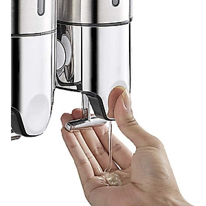 Girl and Cat Soap Dispenser 34 fl.oz. Wall Mount Manual Pump Soap Dispenser Shampoo/Lotion Shower Dispenser (silver-2pack)