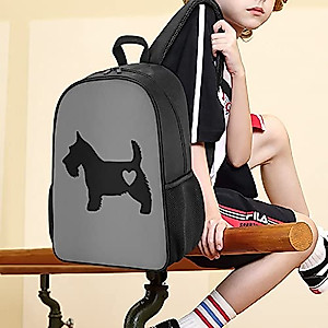 ACOSAT Scottie Dog Backpack Teenagers 16.7inch Schoolbag Outdoor Backpacks