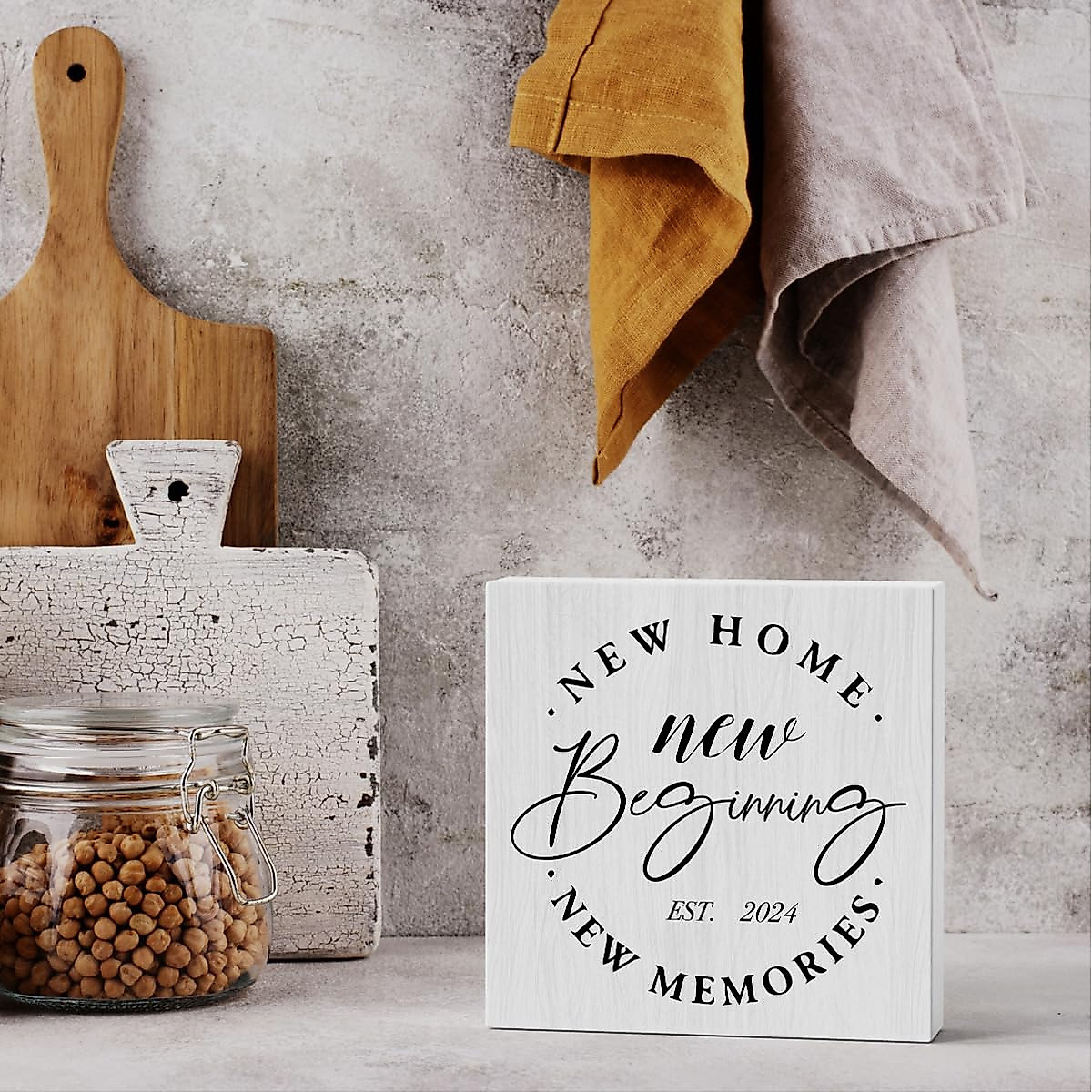 Great Housewarming Gifts New Home Gift Ideas Great Housewarming Gift New Home Decor Rustic Home Accessories Decor New Home New Beginning New Memories Wooden Box 5.1 x 5.1 Inches.