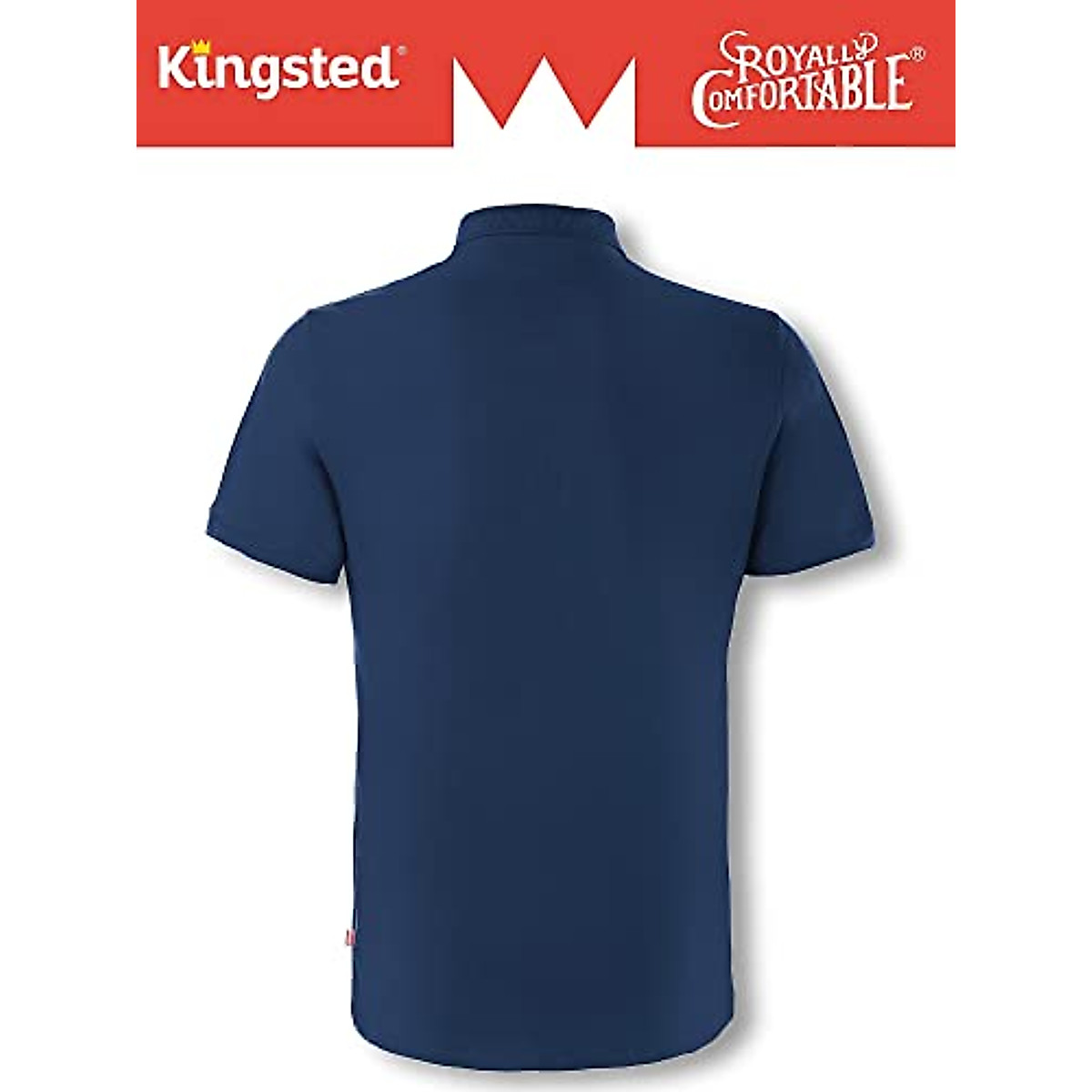 Kingsted Polo Shirts for Men - Royally Comfortable - Classic Pique Fabric - Soft Cotton Blend (Large, Navy Blue)