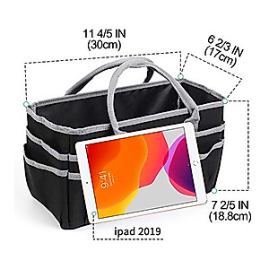 Jjring Craft and Art Organizer Tote Bag - 600D Silver Nylon Fabric Art Caddy with Pockets - for Art, Craft, Sewing, Medical, and Office Supplies Storage