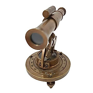 Antique Brass Nautical Alidade Telescope Compass Surveying Theodolite Marine Home/Office Table Decor Antique Survey Transit Telescope Instrument Compass