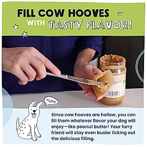 Pawstruck Natural Cow Hooves for Dogs - Made in The USA Long Lasting Beef Hoof Dental Treat Chews - No Artificial Preservatives - 25 Count - Packaging May Vary