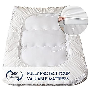 MAXYOYO Extra Thick Mattress Topper King Size, Pillow Top Bed Pad Cover with 8-21” Deep Pocket, 5 Layer Structure Ultra Soft and Medium Support