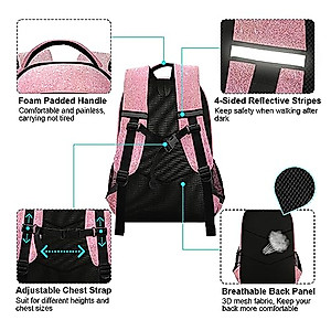 Eionryn Sparkly Pink Glitter Backpack Unicorn Galaxy Laptop Backpacks Book Bags Water Resistant Daypack Durable College Shoulder Bag Sports Travel Day Pack