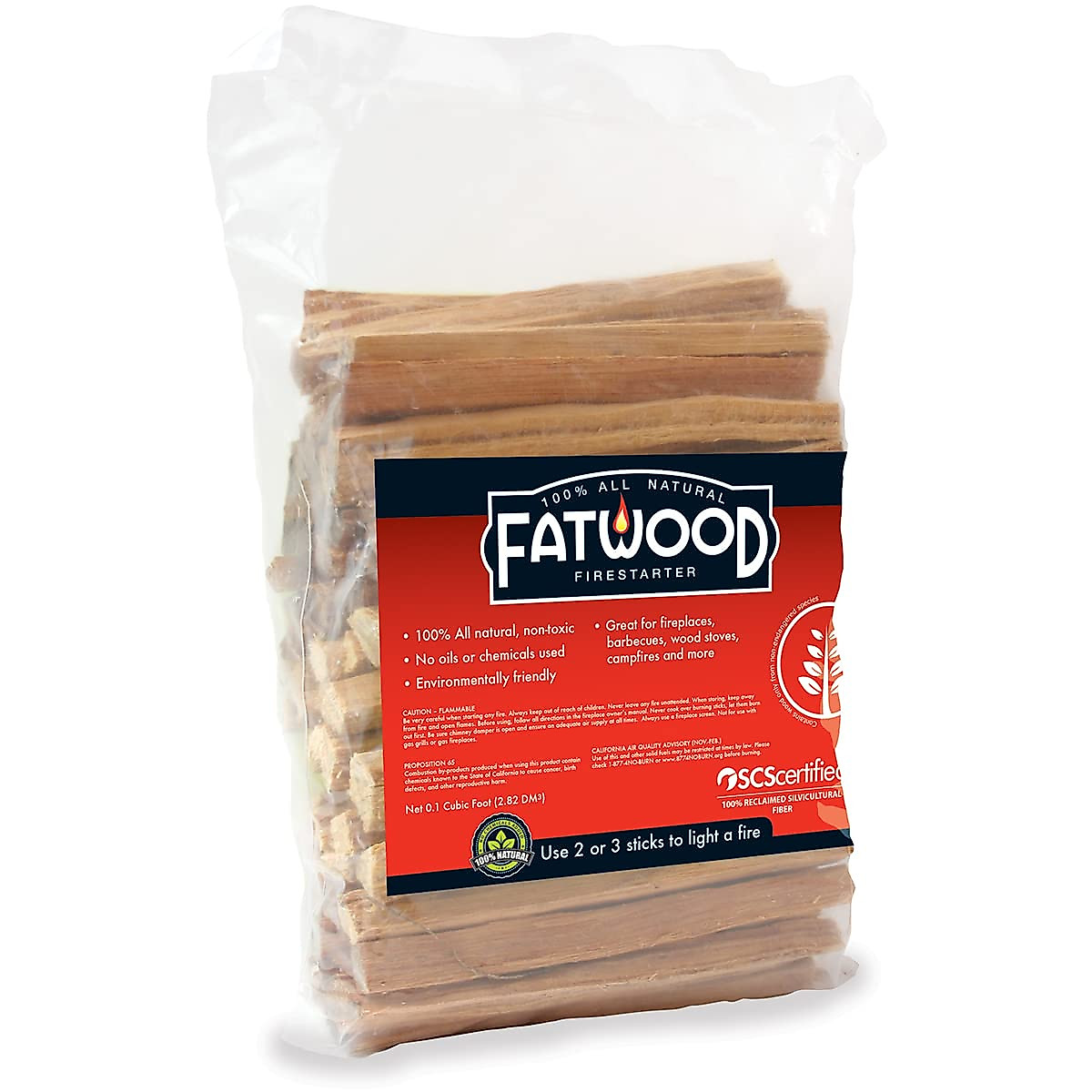 FATWOOD - The Original Fire Starter Stick, Start Fires with Only 2 Sticks, Made from Dead Tree Stumps, 4 LB Bag (1)