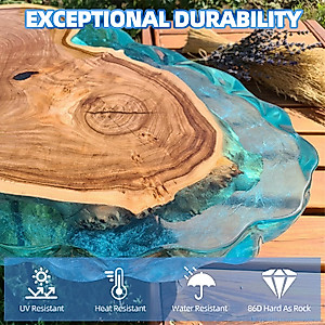 Epoxy Resin, Upgrade Formula 32OZ 2X UV Resistant Resin, Epoxy Casting and Coating Resin Kit with Sticks, Self Leveling Easy Mix for Art, Crafts, Jewelry Making, River Tables of Art Resin