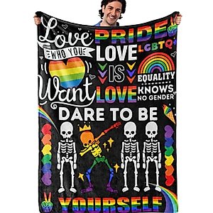 InnoBeta LGBTQ Blanket, LGBT Gifts, for LGBTQ, Gay, Lesbian, Transexual, Friends, Besties, Gay Pride, Rainbow, Soft Throw Blanket Bed, Sofa Blanket - 50"x 65"…