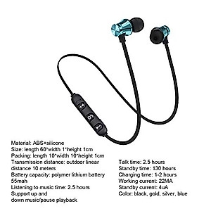 Bluetooth Headphones - Best Sports Earbuds - Headphones Wireless Bluetooth - Xt11 Earphone Wireless Magnetic in-Ear Universal Bluetooth Earphone for Sports Blue