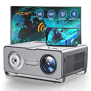 YABER Pro U10 5G WiFi Bluetooth Projector Full HD 1080P Projector Carry Bag Included Support 4K, 4D/4P Keystone&Zoom, Home Theater&Outdoor Video Projector for iOS/Android/PC/PPT/PS5