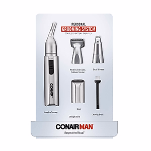 ConairMAN Personal Grooming System for Men, Battery-Powered