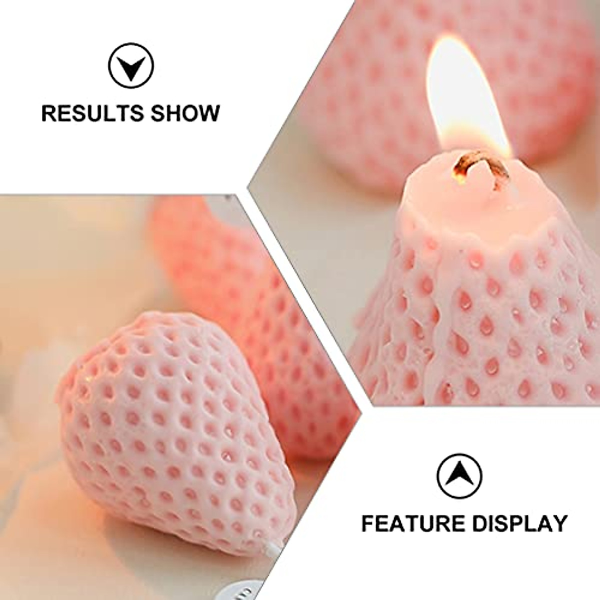 VALICLUD 8 Pcs Mini Scented Candles Strawberry Shaped Aromatherapy Candle Decorative Fragrance Candle for Table Scatter Photo Booth Props Pink