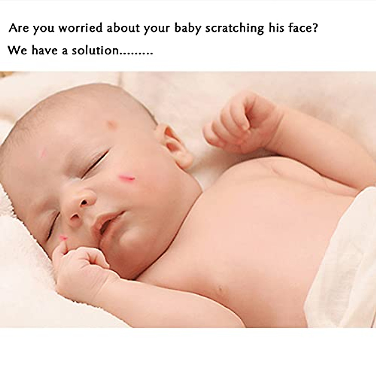 Newborn Baby No Scratch Mittens Stay On, 100% Cotton Breathable, Adjustable Infant Gloves for Baby Boys Girls Mittens