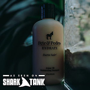Pete & Pedro HYDRATE - Hydrating Argan Oil Shampoo For Men & Women | Moisturizing Daily Shampoo Cleanser For Dry, Dull, & Fragile Hair | As Seen on Shark Tank, 8.5 oz.