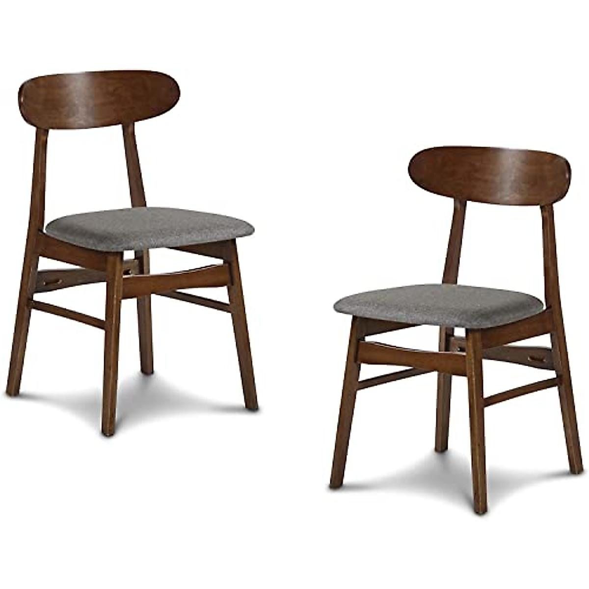 New Classic Furniture Morocco Dining Chair with Cushion, Set of 2, Dark Gray