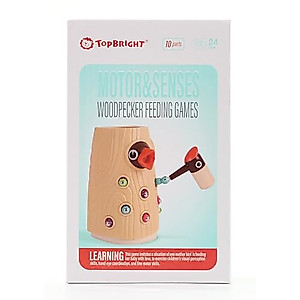 TOP BRIGHT Montessori Toys for 2 Year Old Girl and Boy Gifts, Fine Motor Skills Toddler Toys Age 2-4, Woodpecker Worm Toy Magnetic Bird Feeding Game