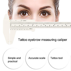 Vernier Caliper Waterproof Plastic Eyebrow Permanent Makeup Ruler Students Experimental Measurement Tools For Permanent Makeup Tattoo Eyebrow Line Lip