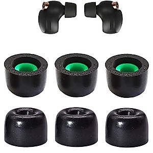BLLQ Memory Foam Tips Compatible with Sony WF 1000XM4 Replacement Ear Tips,Perfect Noise Cancellation, Fit in Charging Case, 3 Pairs [Medium Size] Foam Tips Black M (Foam Tip XM4M)