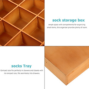 DEARMAMY 20 Compartment Wooden Storage Box Stable Practical Underwear Storage Case Socks Organizer Sundries Container Storage Box for Socks Panties