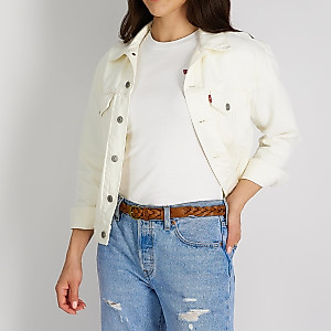 Levi's Women's Fully Adjustable Casual Skinny Belt for Jeans, Trousers and Dresses, Tan Braid, Medium