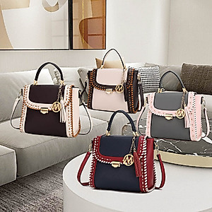 MKF Crossbody Satchel Bags for Women – PU Leather Shoulder Pocketbook Handbag – Lady Top Handle Tote Purse Black