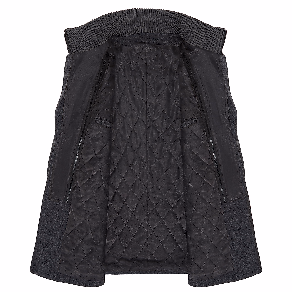 APTRO Men's Pea Coat Wool Jacket Windbreaker Single Breasted Winter Coat 1108 Dark Grey M