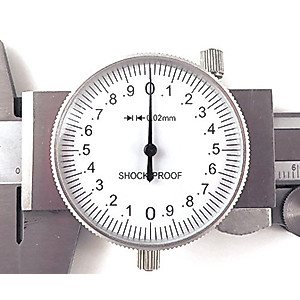 150 mm Metric Dial Calipers Accurate to 0.02 mm per 150 mm Hardened Stainless Steel for Inside, Outside, Step and Depth Measurements MDC-6