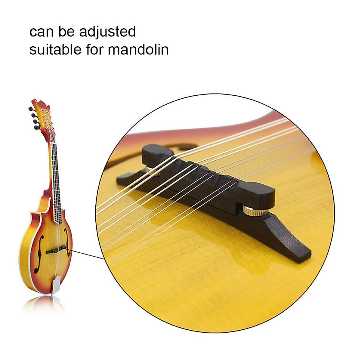 Rosewood Mandolin Bridge, Adjustable Rosewood Mandolin String Height Bridge Musical Instrument Accessory,Archtop Mandolin Bridge For Guitar Bass Mandolin Musical Parts Mandolin Bridg